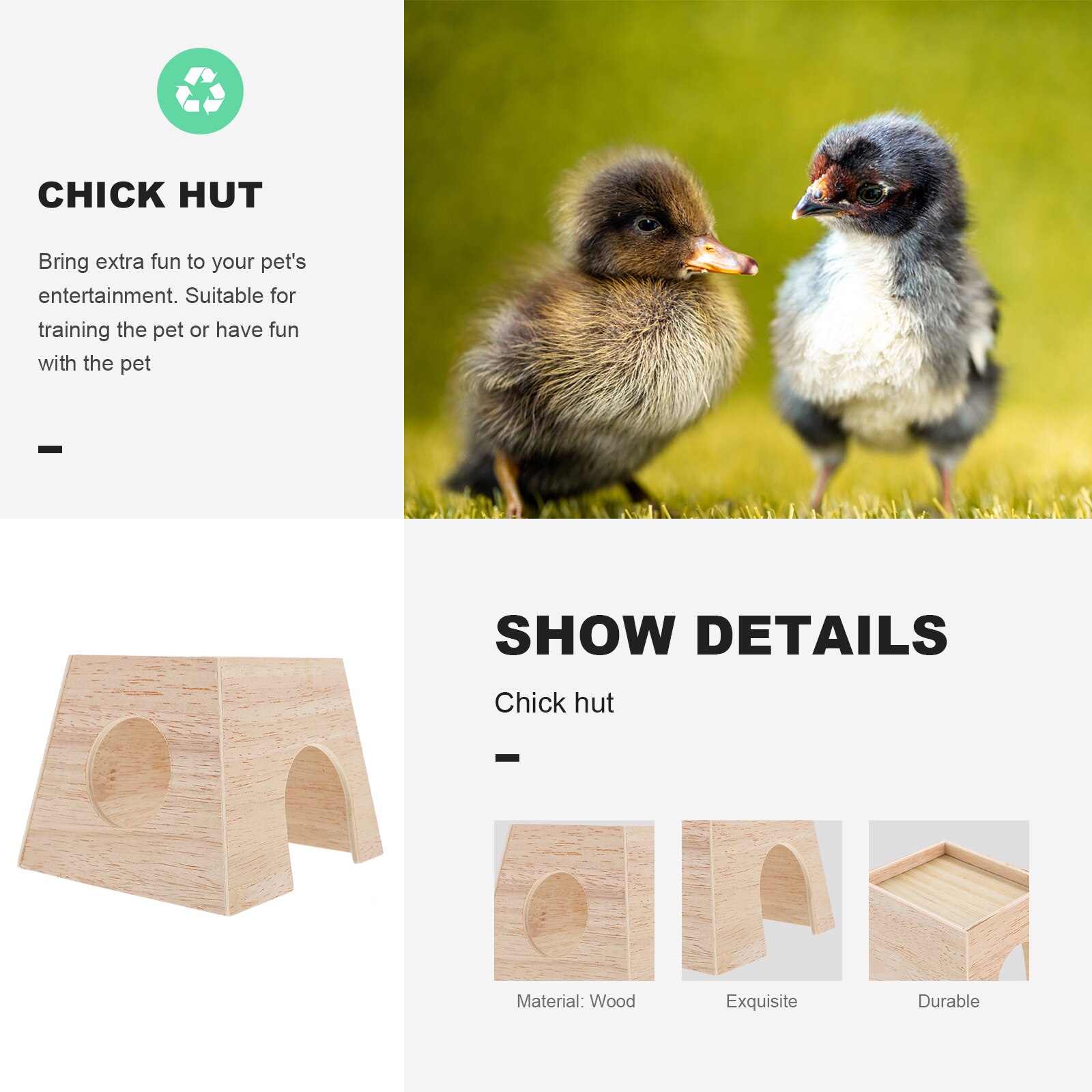 Wooden Pet Hiding House Rutin Chicken Cage Chicken... – Vicedeal