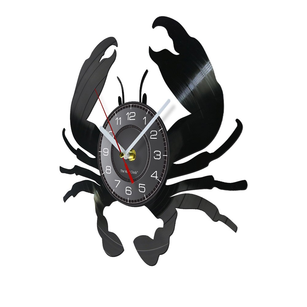 Sea Animal Beach Crab Wall Art Wall Clock Seafood ... – Grandado