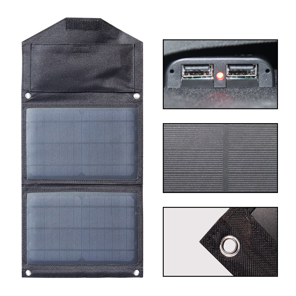 Fleksibelt solcellepanel sett sammenleggbart 15w 5... – Grandado