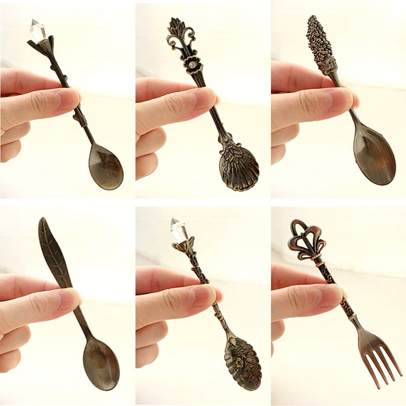 6Pcs/Set Vintage Spoons Fork Royal Style Metal Car... – Grandado