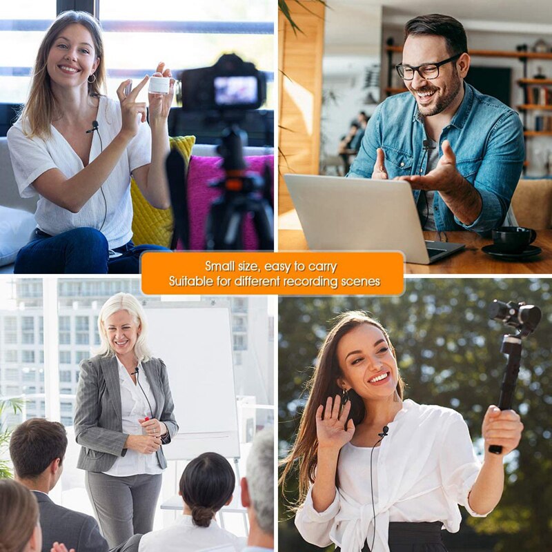 Portable USB Mini Lapel Microphone 1.5M Lavalier M... – Grandado