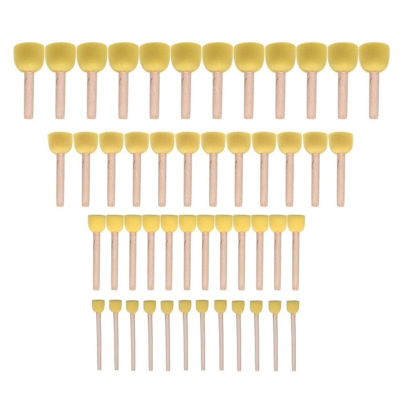 -48-Piece Round Sponge Brush Set-Children's Painti... – Grandado