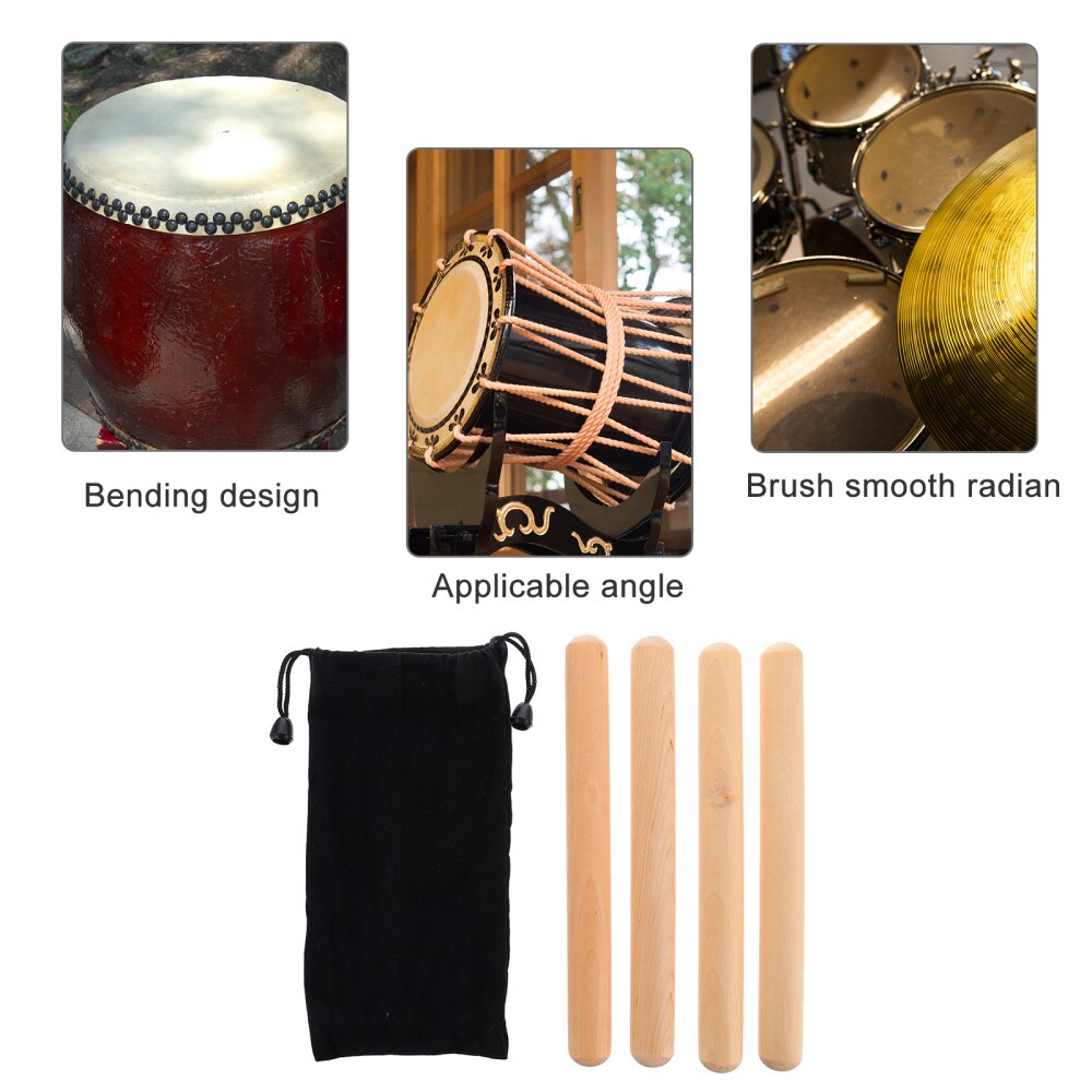 2 Pairs Wood Clave Beginner Percussion Instrument ... – Grandado