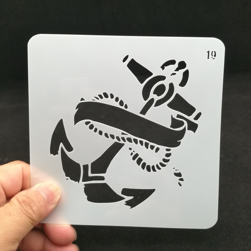 13*13 Ship's anchor pvc Layering Stencils for Diy ... – Vicedeal