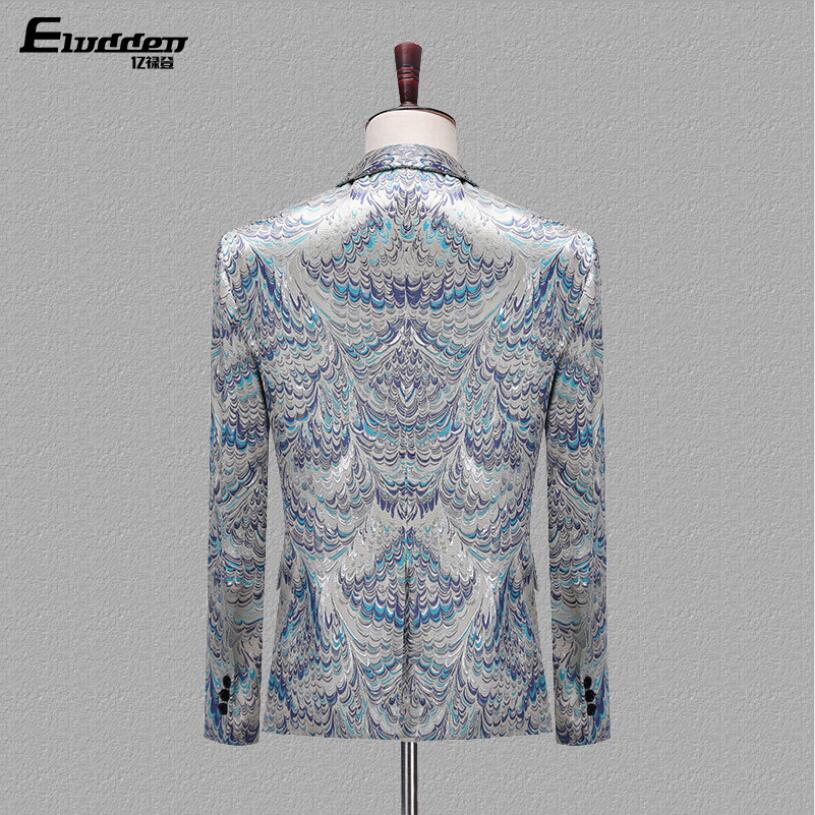 Men's Peacock Jacquard Suit Jacket Master Ceremony... – Grandado