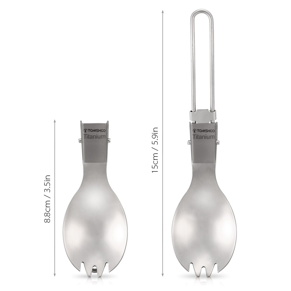 TOMSHOO Titanium Folding Spork Lightweight Outdoor... – Vicedeal
