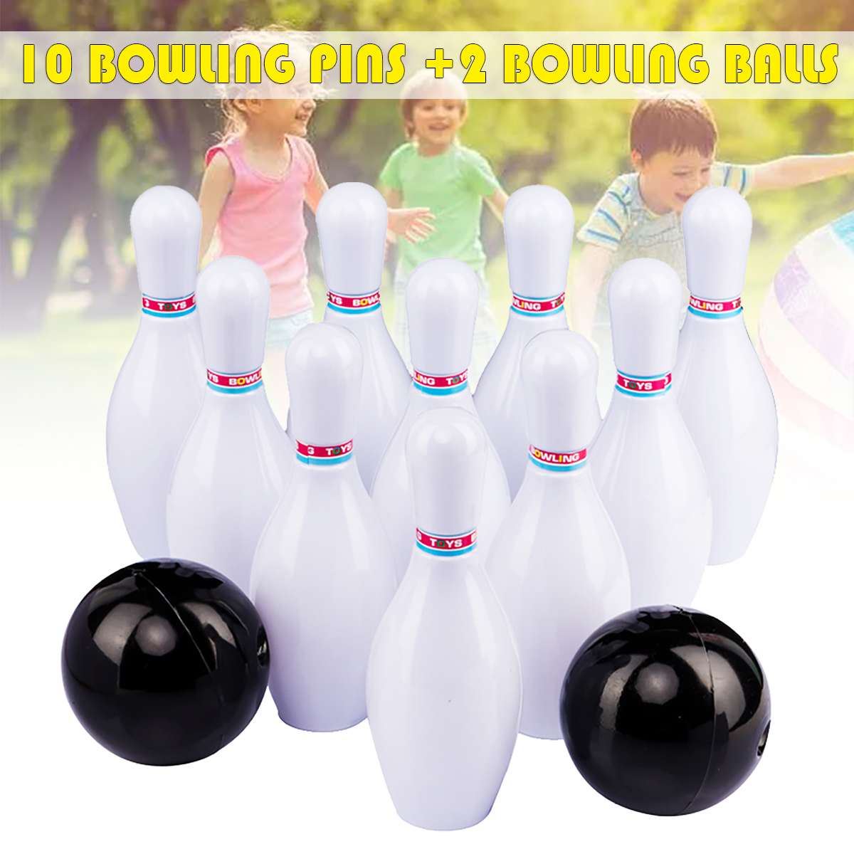 12PCS Kids Bowling Play Set 10 Bowling Pins + 2 Bo... – Vicedeal