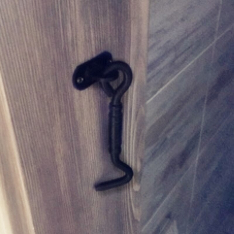 Practical Black Stainless Steel Hook Lock Sliding ... – Vicedeal