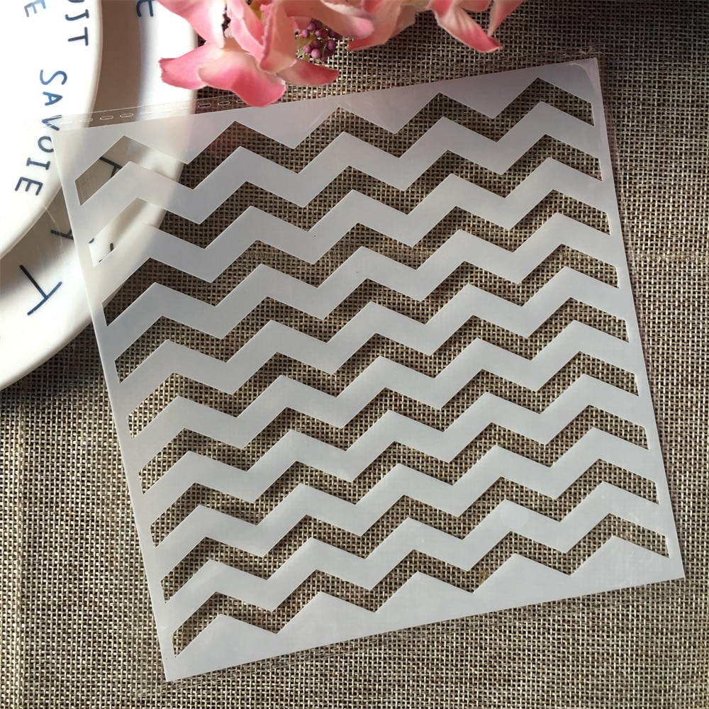 15*15cm River Wavy Line DIY Layering Stencils Pain... – Vicedeal