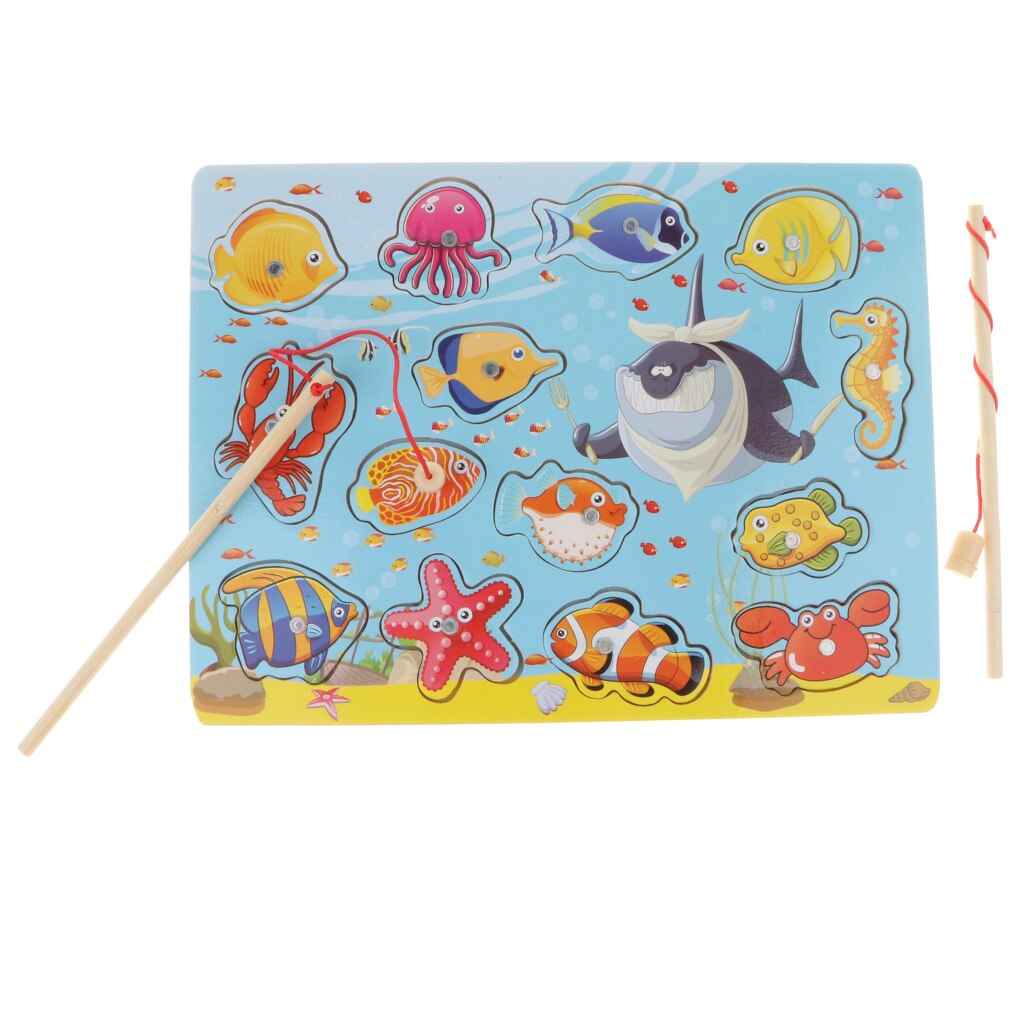 Fishing Game Animal Jigsaw Puzzle Wooden Pretend E... – Grandado