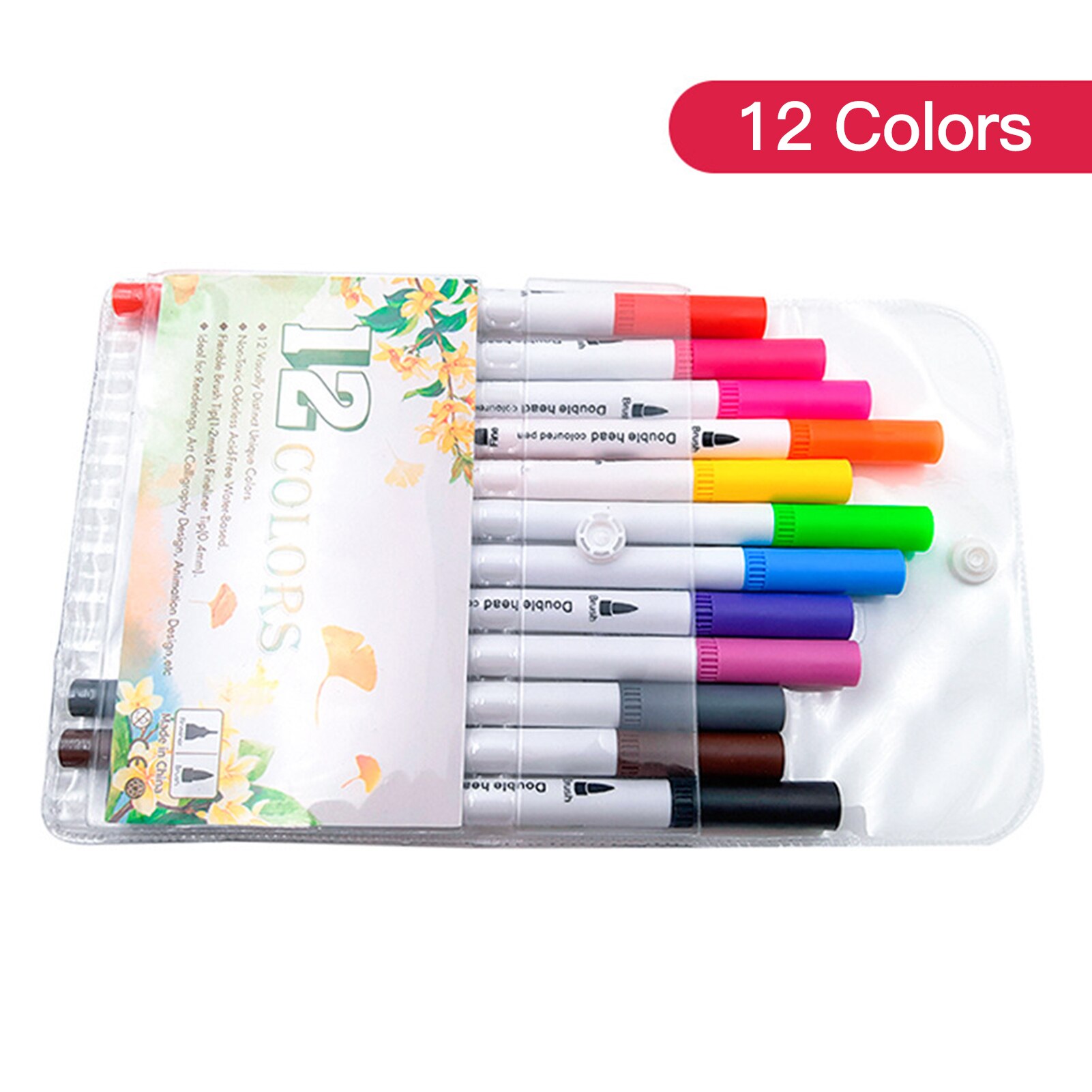 12 Colors Markers Set Double Tipped Colored Pens F... – Grandado