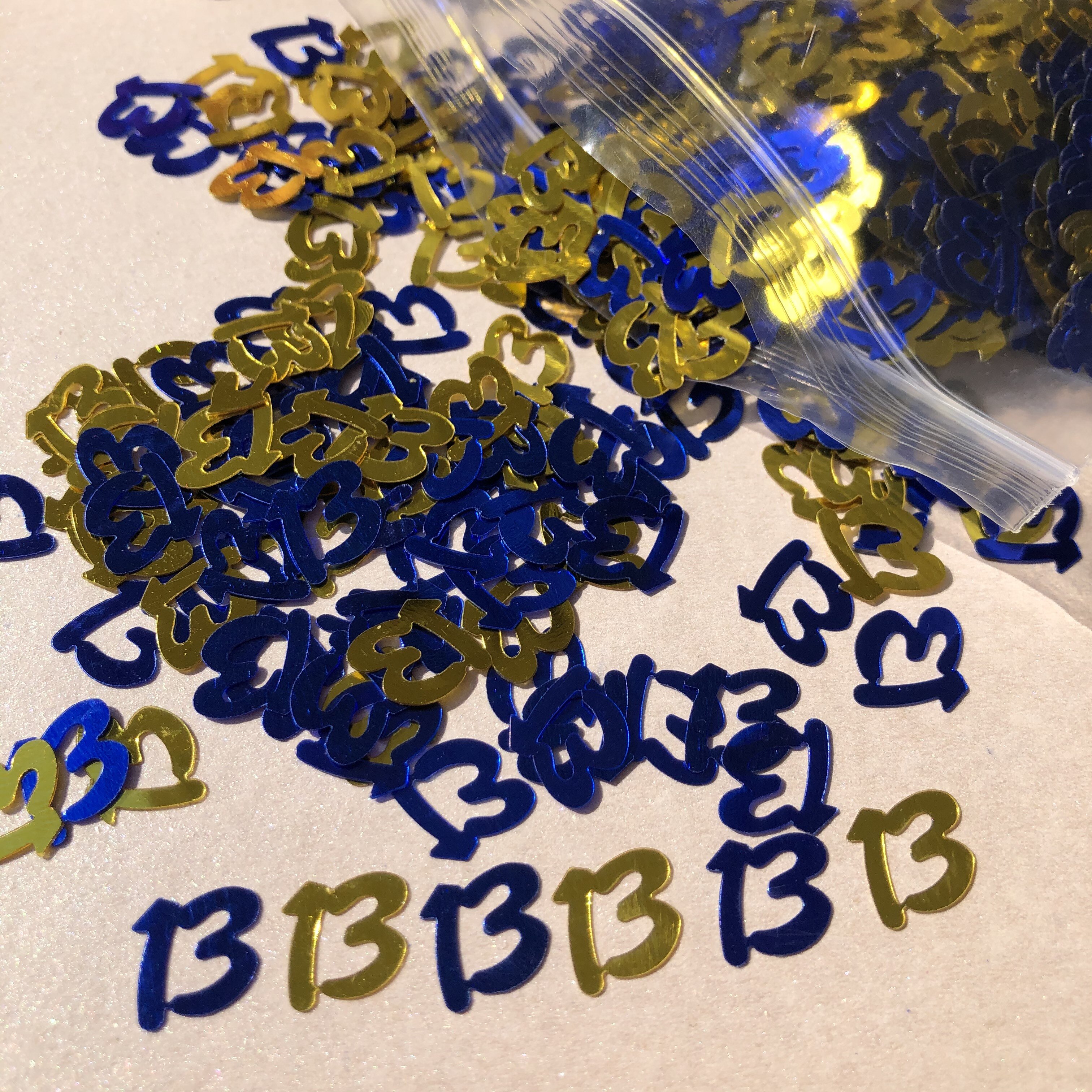 Bar Mitzvah Blue Nubmer 13 Confetti Boys Age 13th ... – Vicedeal