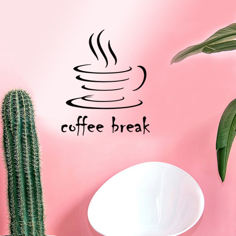 coffee break Wall Sticker living room bedroom Cafe... – Grandado