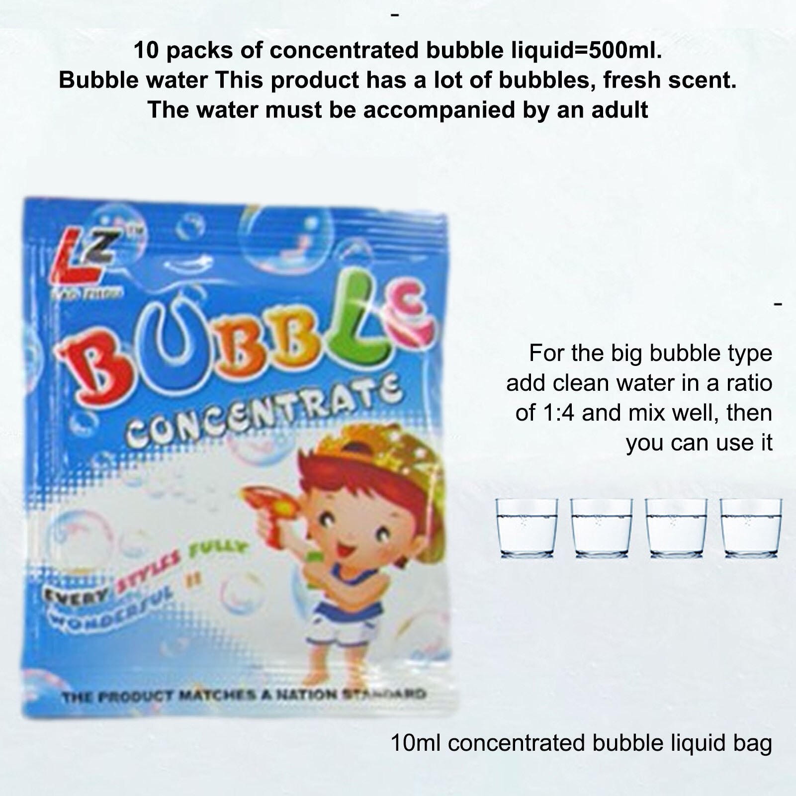 10pack For Kids Concentrate Bubbles Liquid Baby No... – Grandado