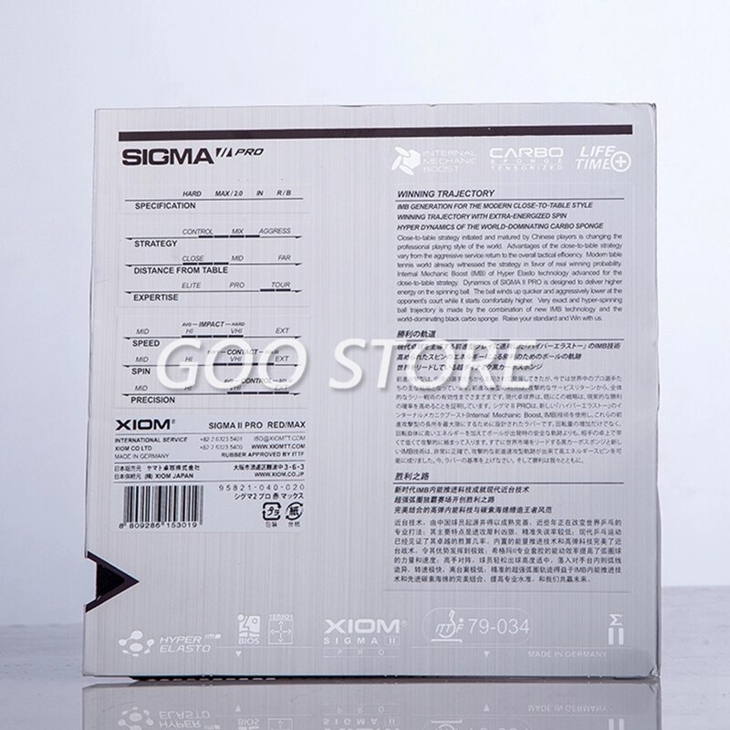 XIOM SIGMA 2 PRO Table Tennis Rubber Offensive Pim... – Grandado