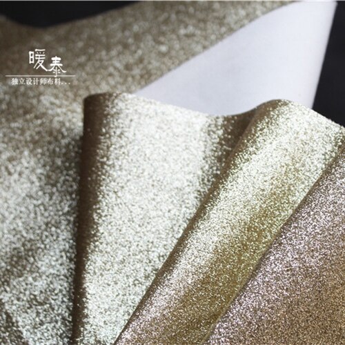 Glitter gold pu leather fabric DIY Sewing Dress St... – Grandado