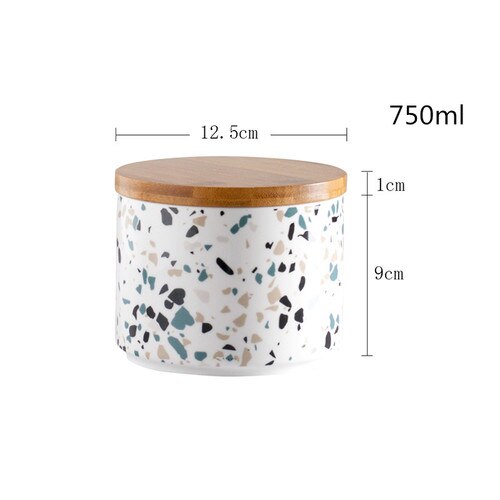 Ceramic Terrazzo Pattern Sealed Tank Storage Stora... – Grandado