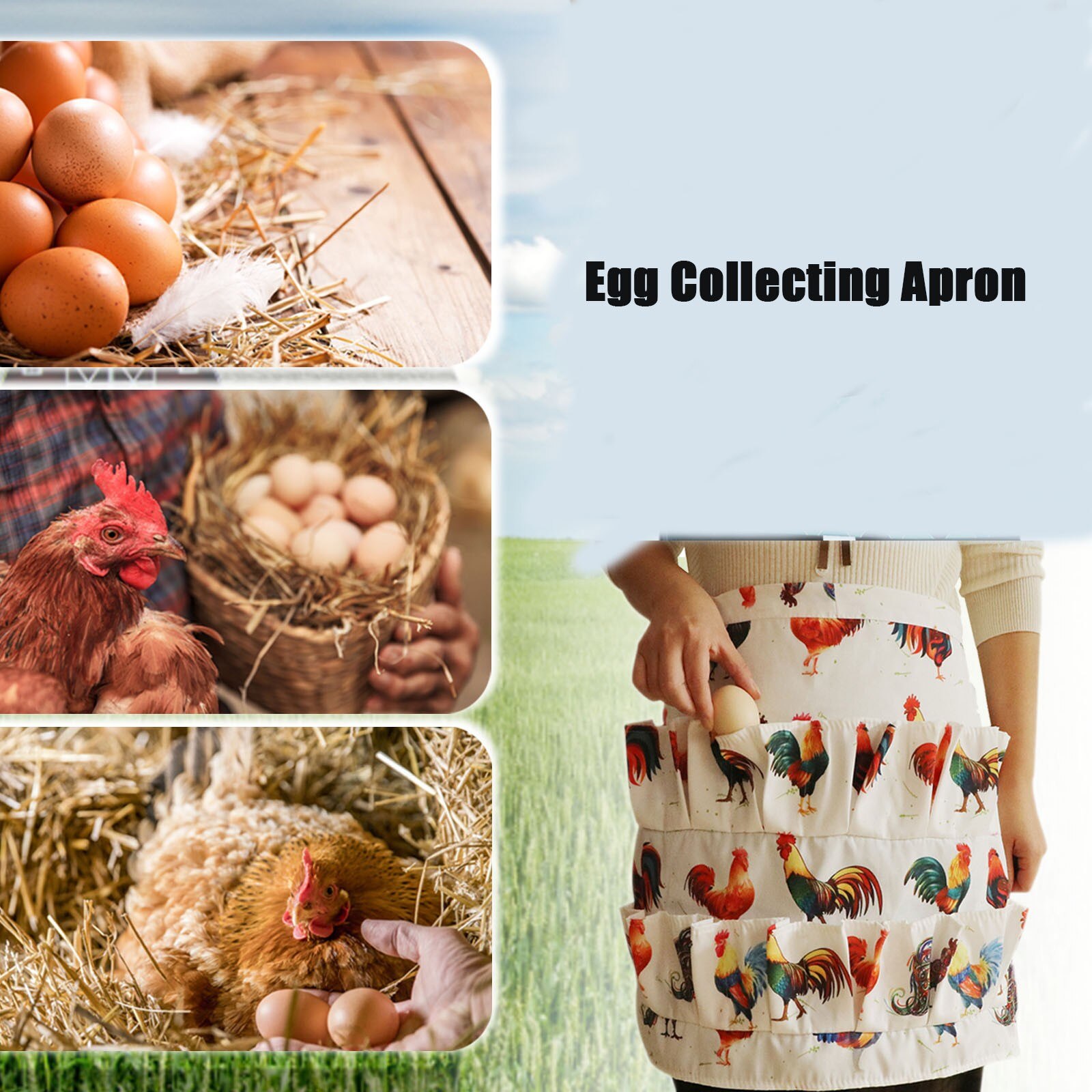 1Pcs Multi-pocket Egg Collecting Harvest Aprons Ch... – Vicedeal