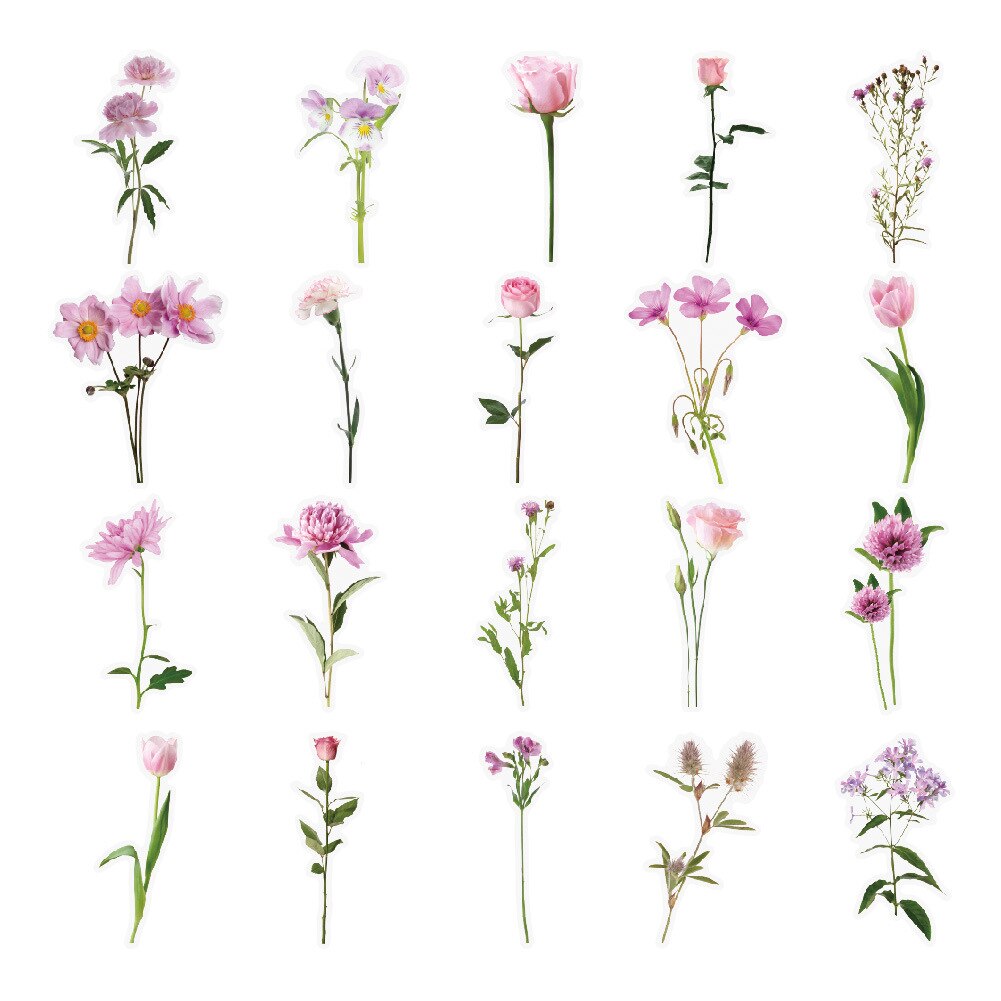 Transparent Flower Stickers Assorted Styles Floral... – Grandado