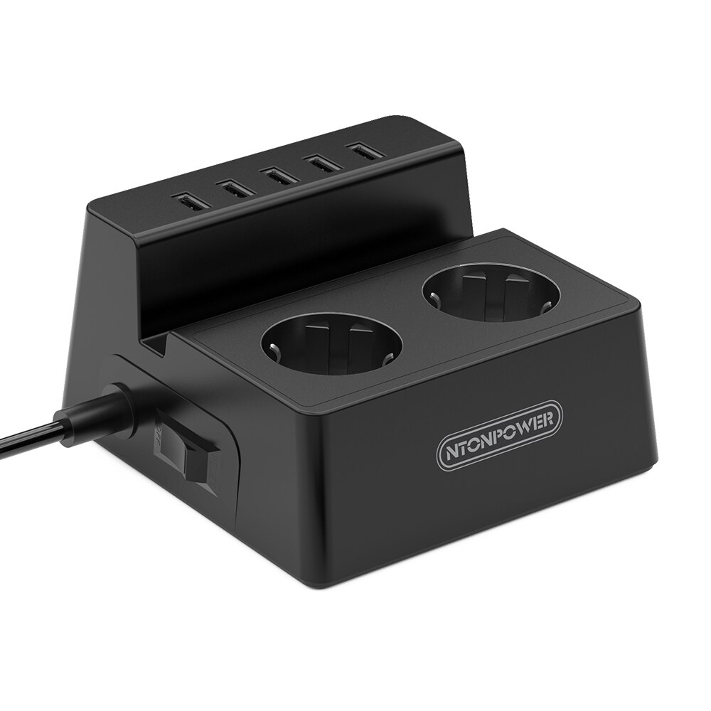 NTONPOWER EU Plug Power Socket 2 AC Outlets Extens... – Grandado