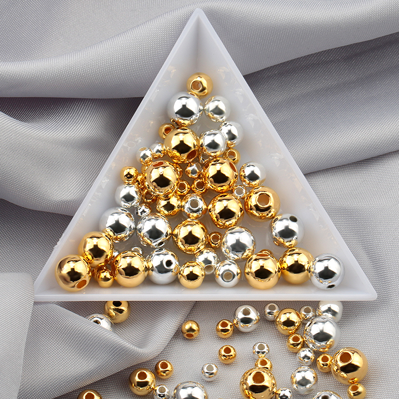 Goud Zilver 4/6/8Mm Ronde Abs Plating Imitatie Par... – Grandado