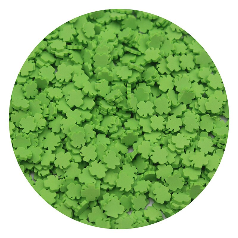 50g/lot Green Four Leaf Clover Slices Polymer Clay... – Grandado