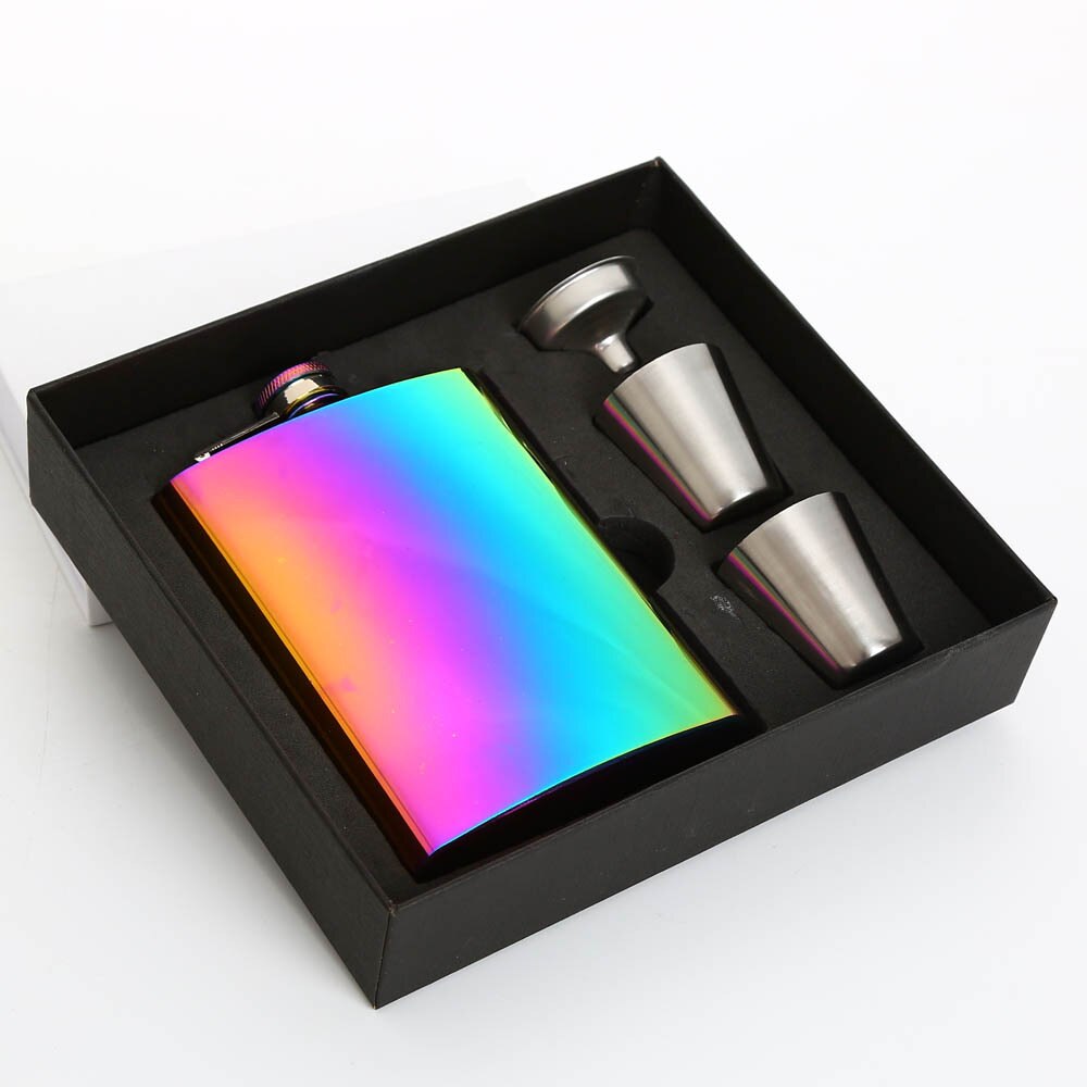 8oz Colorful Stainless Steel Hip Flask Set Whiskey... – Vicedeal