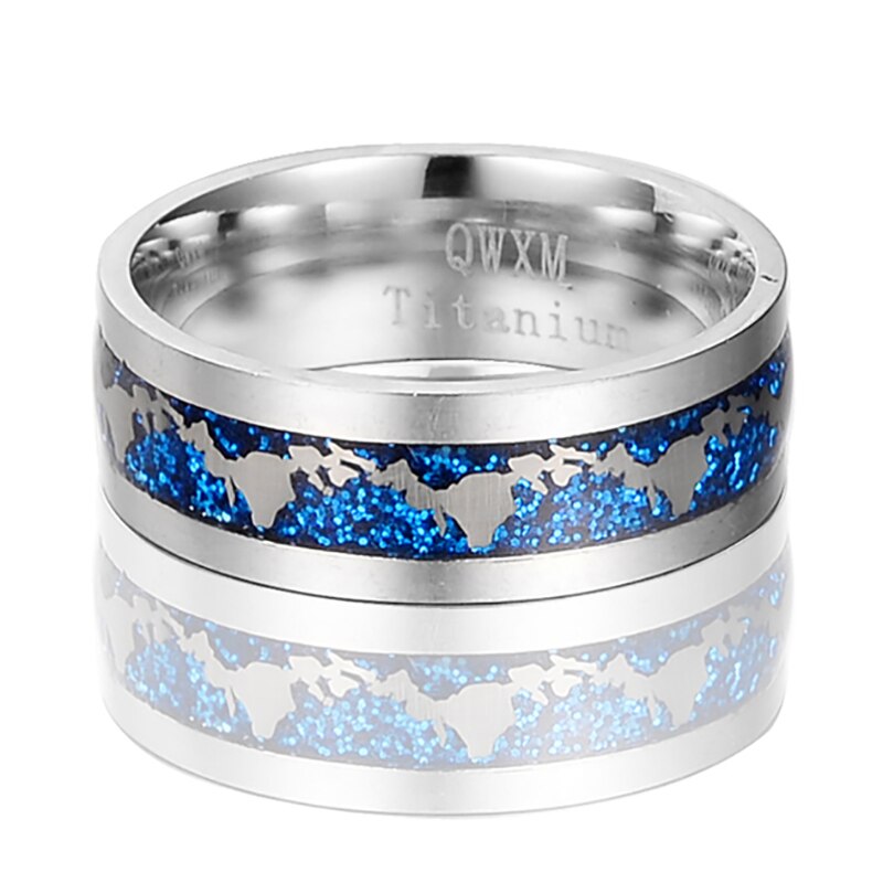 QianBei 8MM Titanium Steel Ring Maps Australia Car... – Grandado