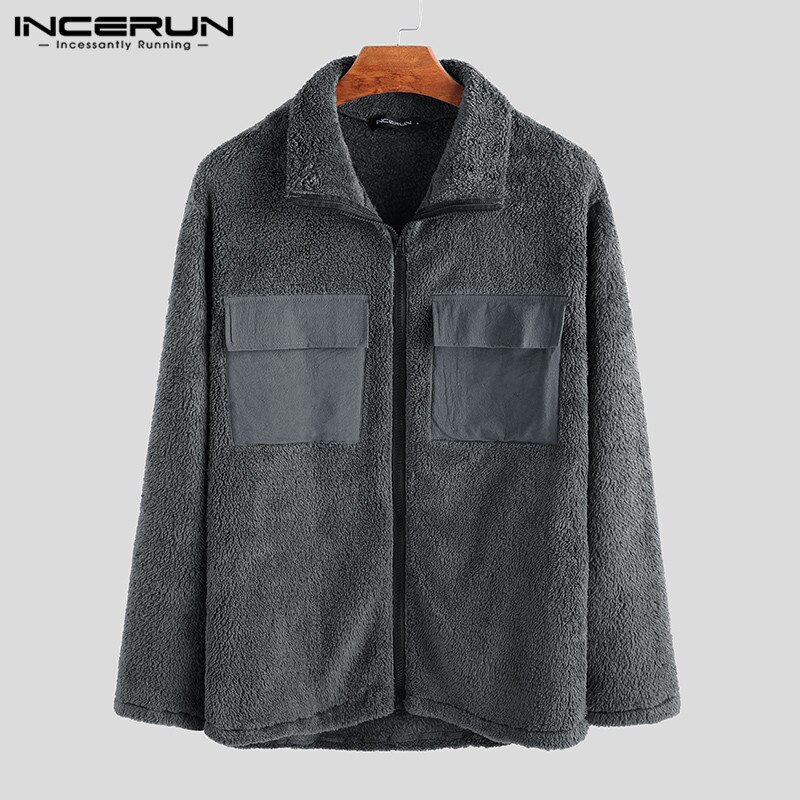 Autumn Winter INCERUN Men Warm Jackets Social Lape... – Grandado
