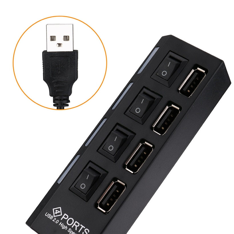 Usb Hubs 4 Port Usb 2.0 Hub On/Uit Schakelaars + D... – Grandado