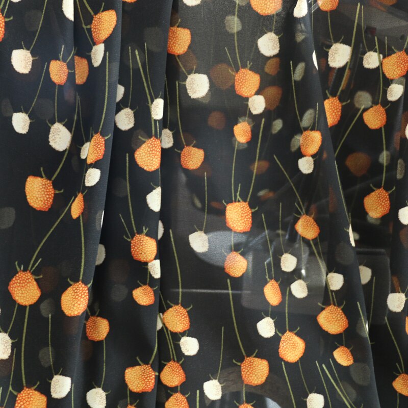 100cm*150cm Black Polyester Georgette Material Flo... – Vicedeal