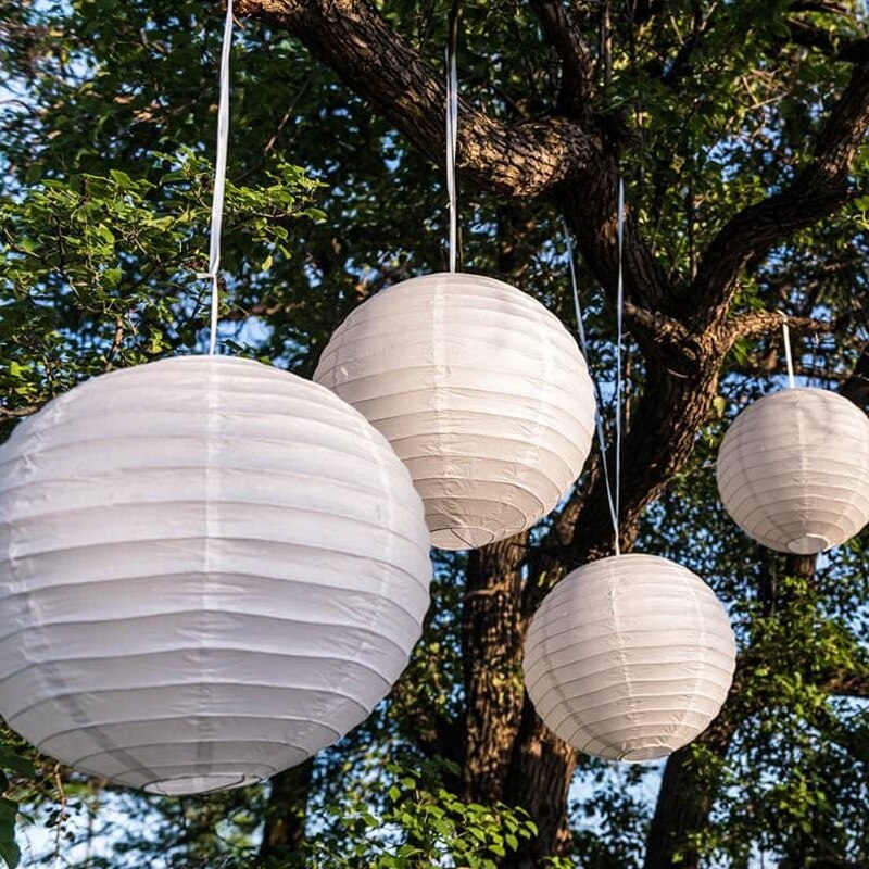 25 Pack White Paper Lantern with Various Sizes,Pap... – Vicedeal