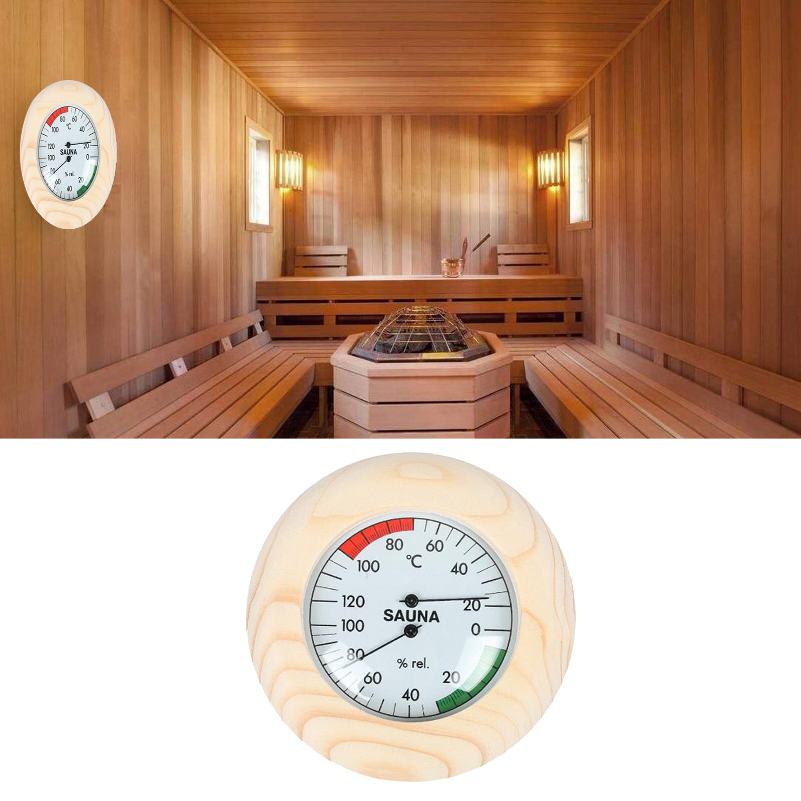 Wooden Sauna Hygrothermograph Thermometer Hygromet... – Vicedeal