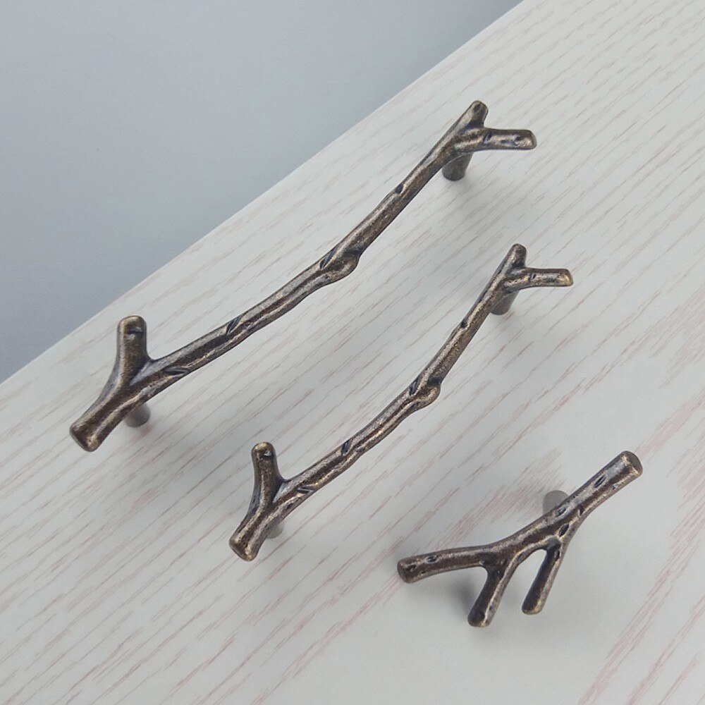 Antique Bronze Furniture Handles Tree Branches Art Sliding Door Drawer ...