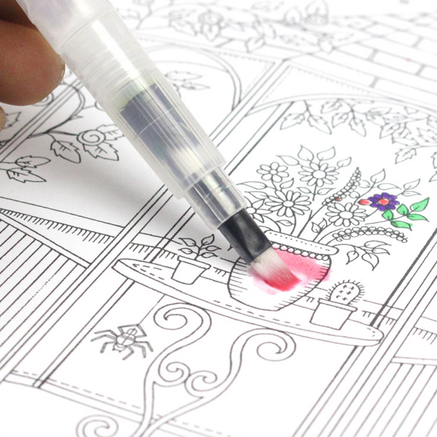 6pcs Art Water Coloring Brush Pens Set with 1pcs P... – Grandado