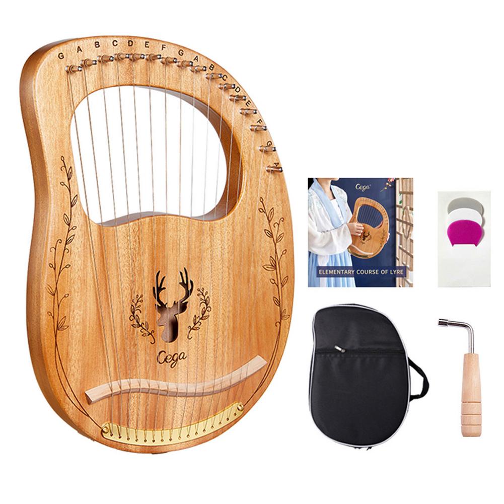 16 String Lyal Harp Portable Mahogany Lyre Harp Be... – Vicedeal