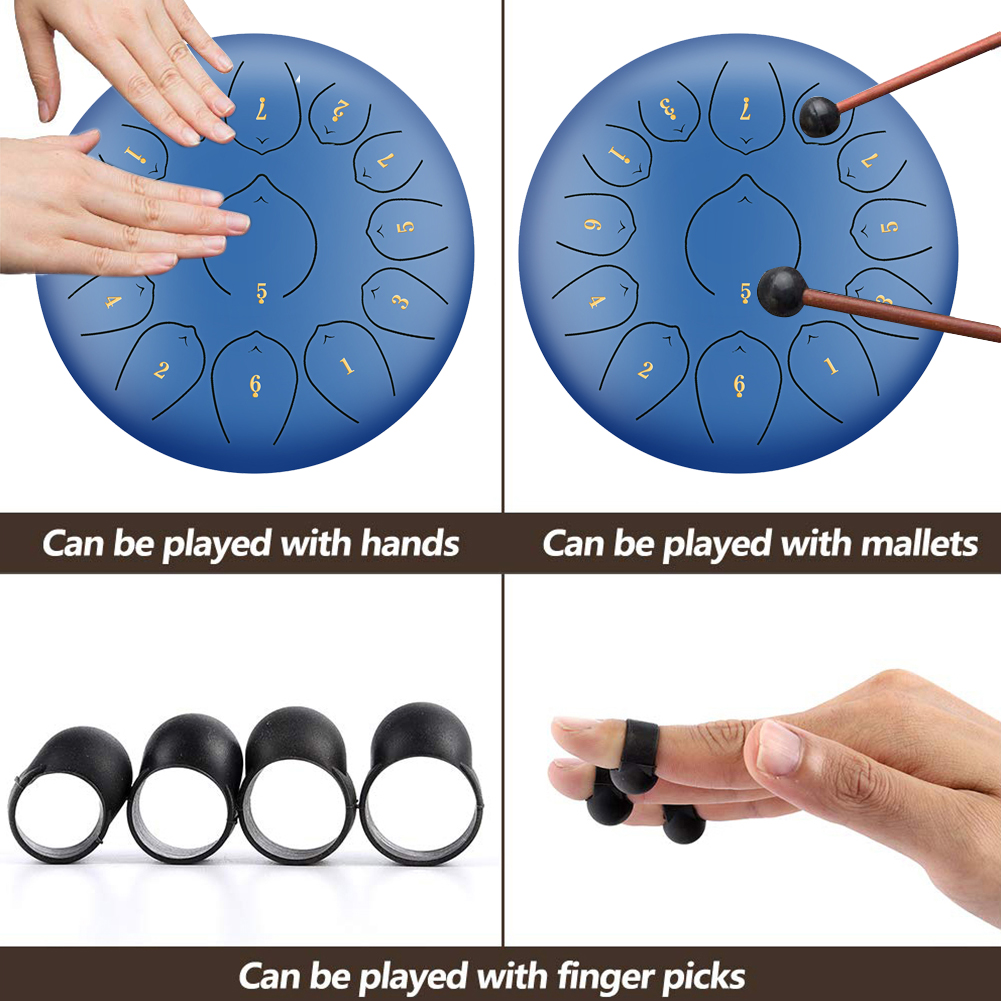 12 Inch 13 Notes Drum Kit Steel Tongue Drum Empty ... – Grandado