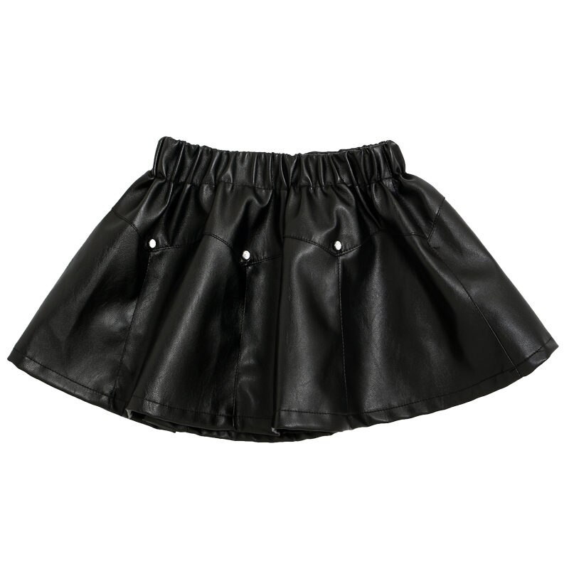 Fancy Girls Leather Skirts With Crystal Kids Leath... – Grandado