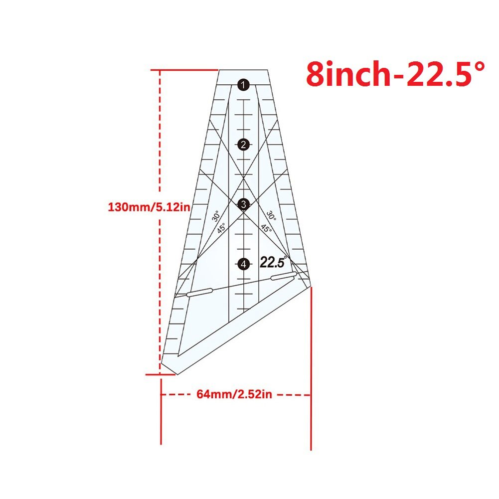 Art Ruler Squedge 22.5°/45° Transparent Quilting S... – Grandado