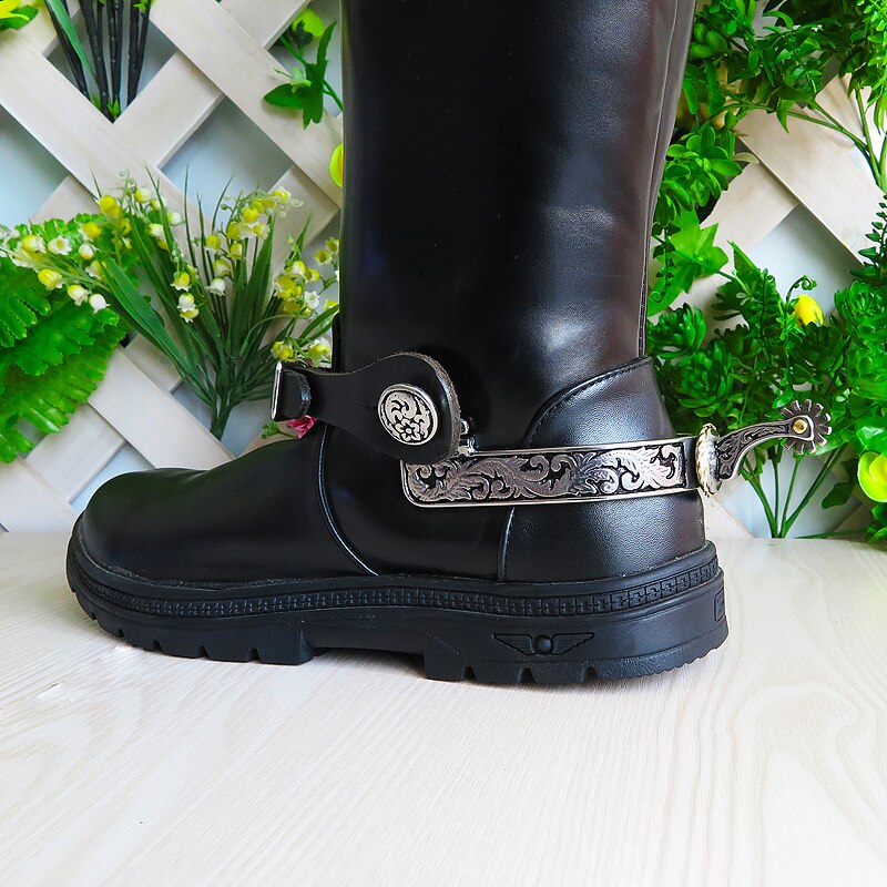 éperon western en acier inoxydable, avec fleurs et... – Grandado