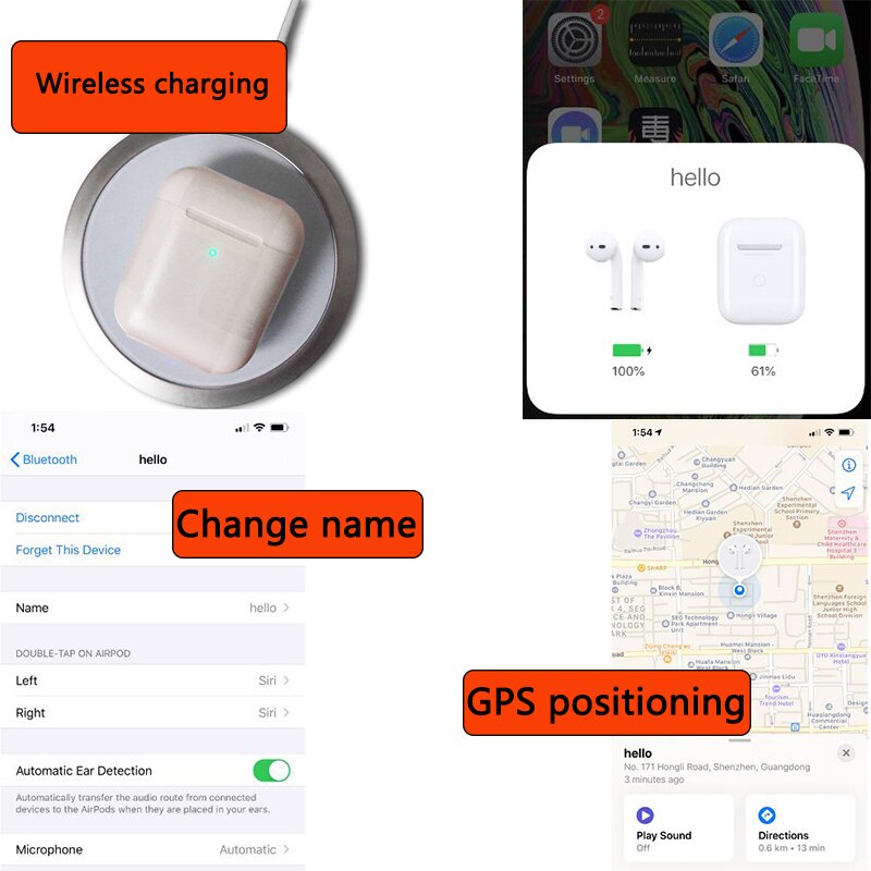 AiPods Rename + GPS positioning H1 chip generation... – Grandado