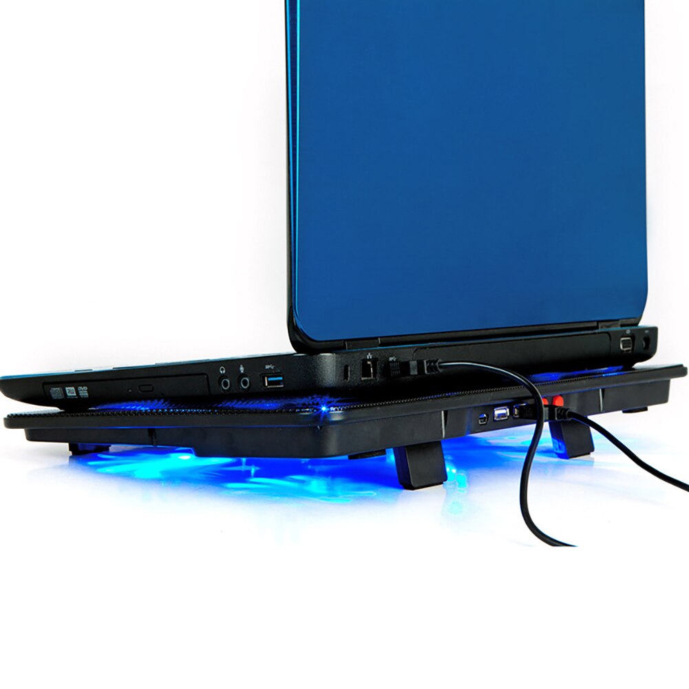 5 Fan 2 USB Laptop Cooler Cooling Pad Base LED Not... – Grandado