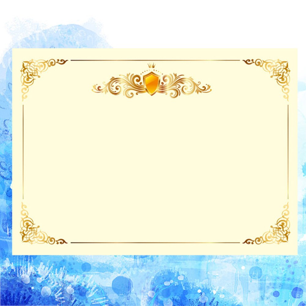 100 Pcs A4 21x29CM Blank Metallic Gold Border Cert... – Grandado