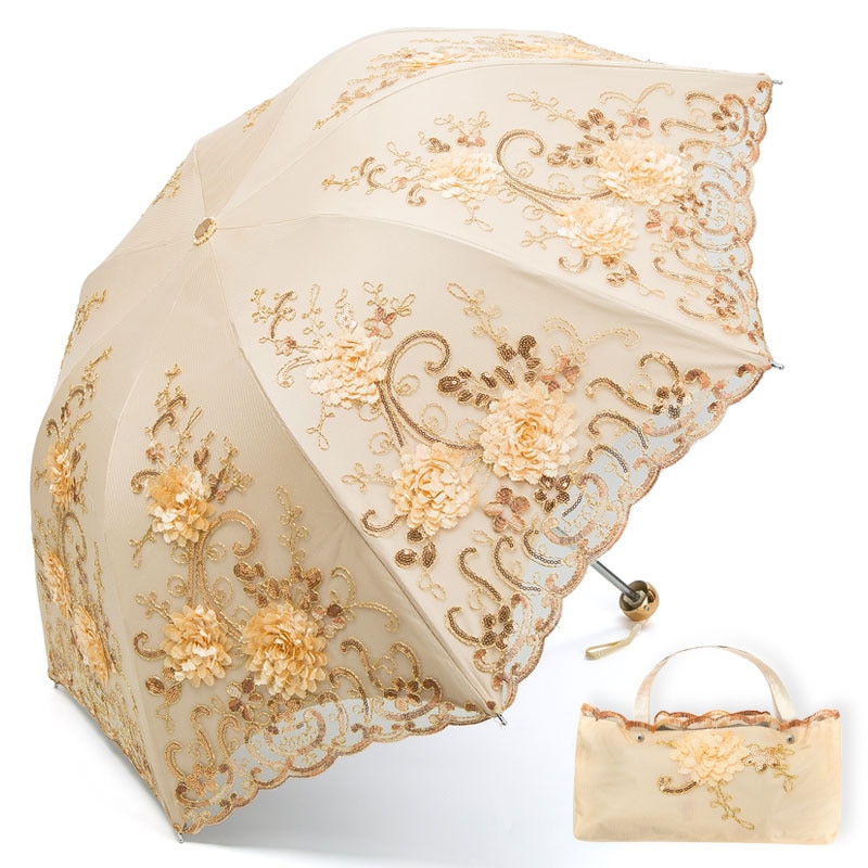 Lace Flower Embroidery Ladies Women Umbrella Paras... – Grandado