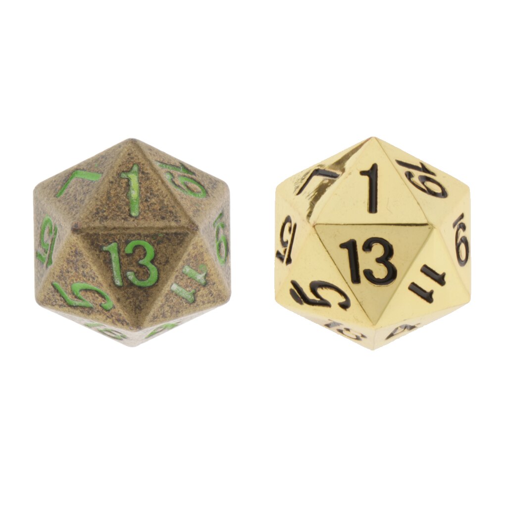 Glow in The Dark Dice D20 Metal Polyhedral Dice fo... – Grandado