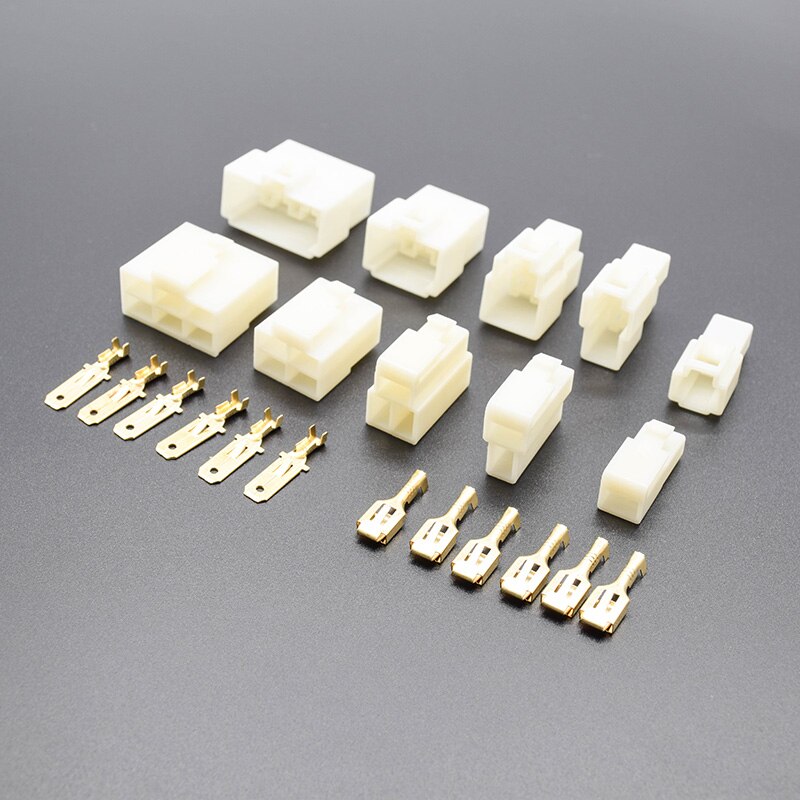 5sets 6.3mm 1P 2P 3P 4P 6pin/way Crimp Terminal Co... – Vicedeal