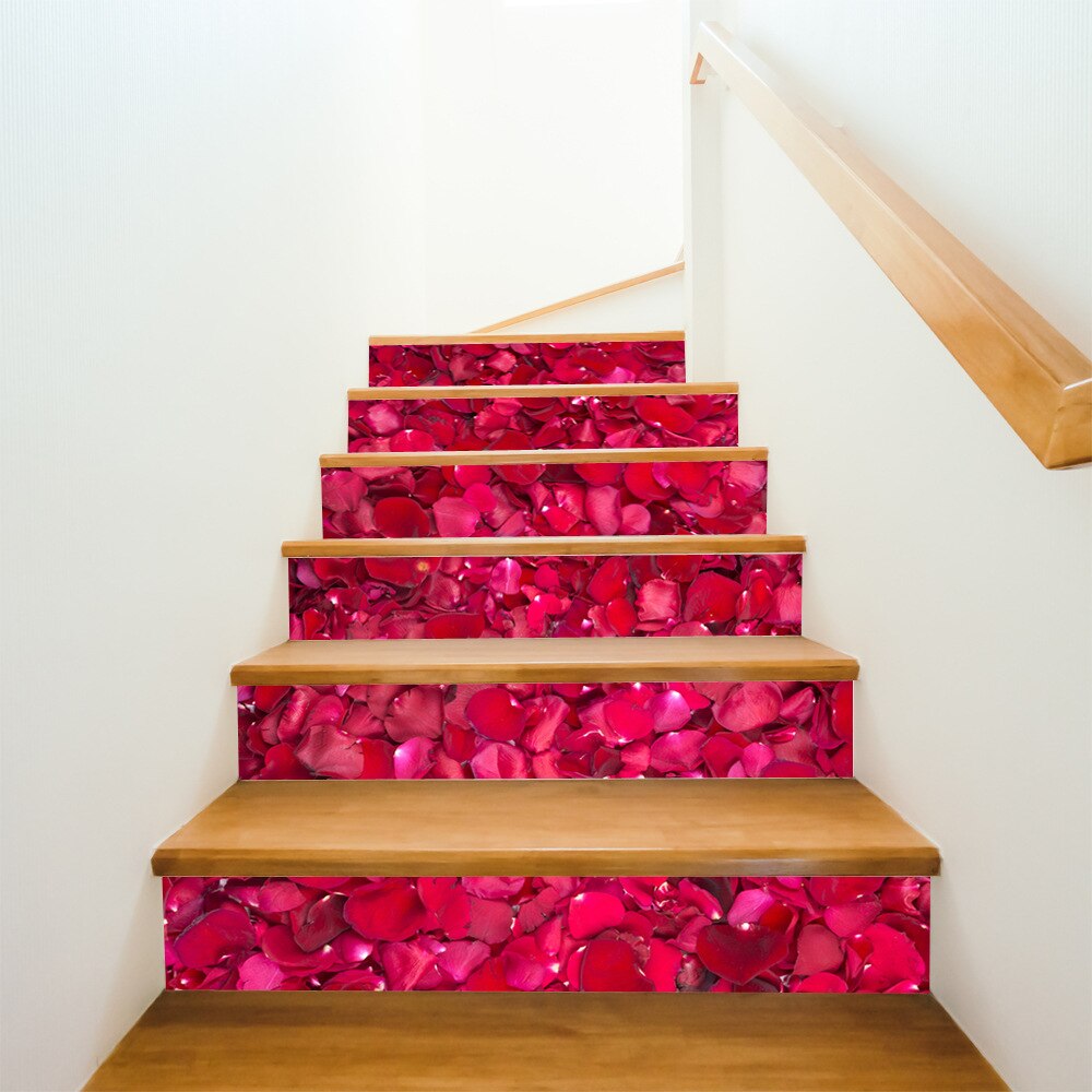 6 teile/satz Rose Blumen Blütenblatt 3D Treppen Au... – Vicedeal