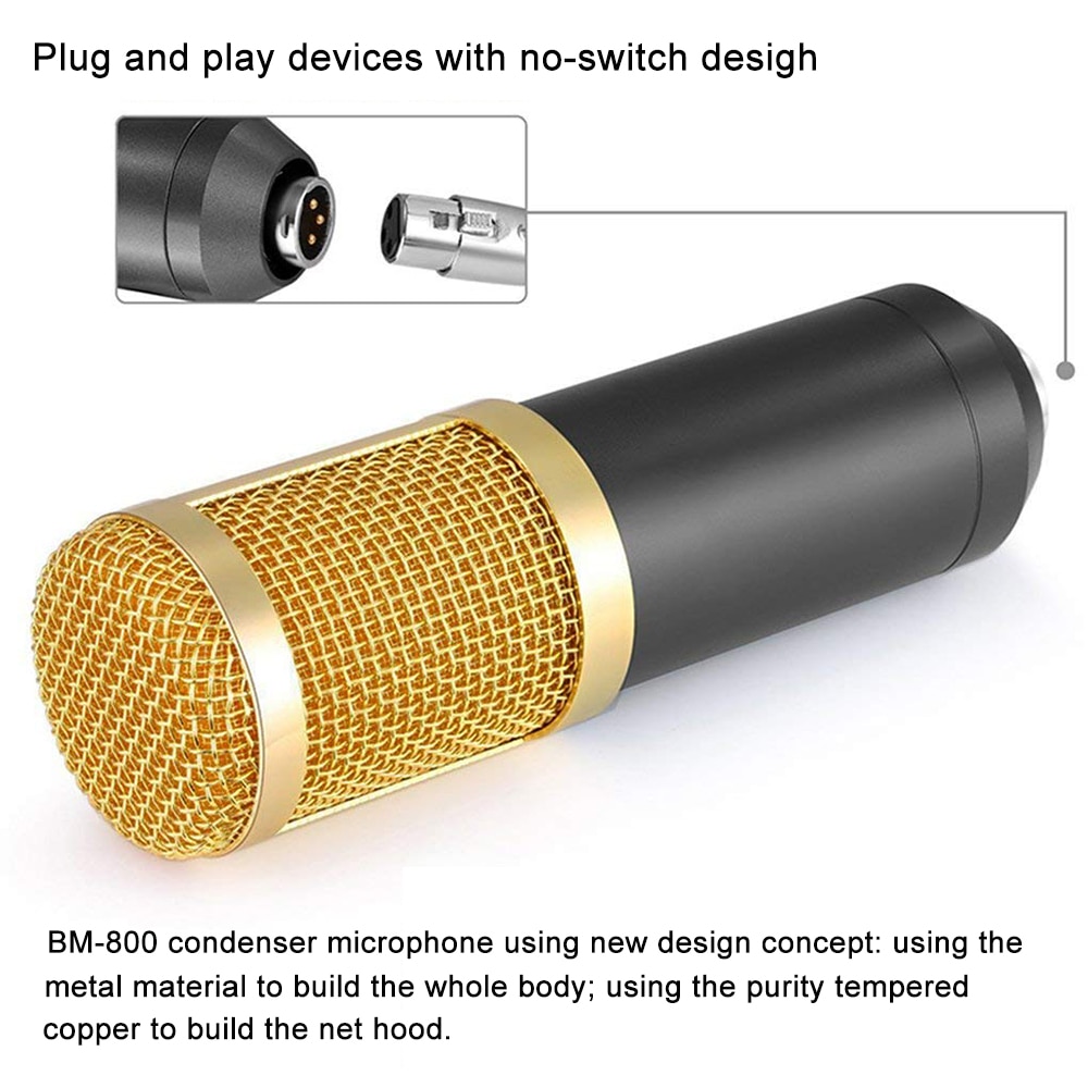 Wired BM 800 bm800 Condenser Sound Recording Micro... – Grandado