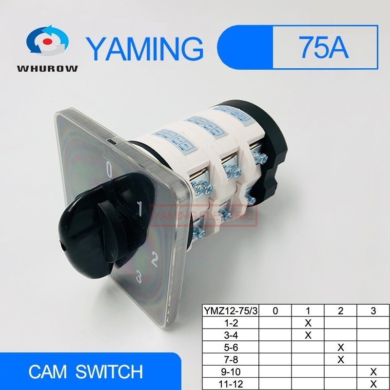 High Current 75A Cam Switch silver contact 0-3 pos... – Grandado