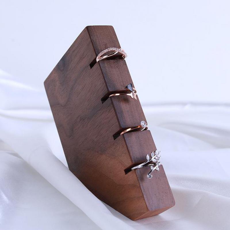 Black Walnut Wood Ring Holder Stand Wood Finger Ri... – Vicedeal